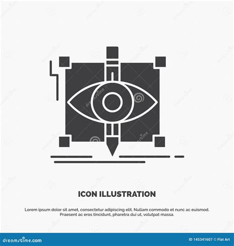 Design Draft Sketch Sketching Visual Icon Glyph Vector Gray Symbol