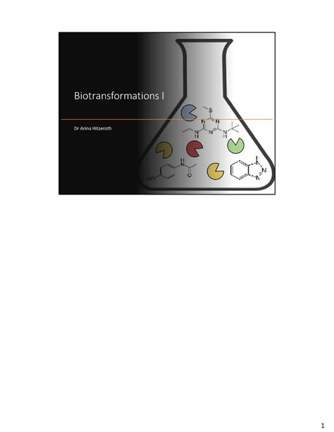 Biotransformation Biochemistry II BTN Edit Biotransformations I Dr Arina Hitzeroth