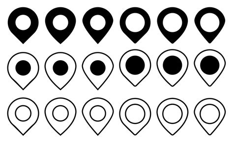 Collection Of Map Markers Location Pins Map Pin Icons Flat Style Vector Isolated On White