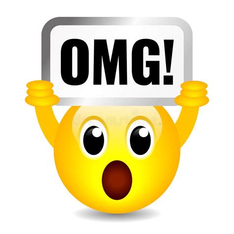 Surprised Emoji Cartoon With Omg Sign Stock Vector Illustration Of