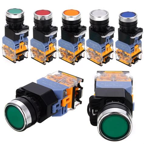 1pc LED Momentary Push Button Switch Mayitr AC 220V NO NC START STOP