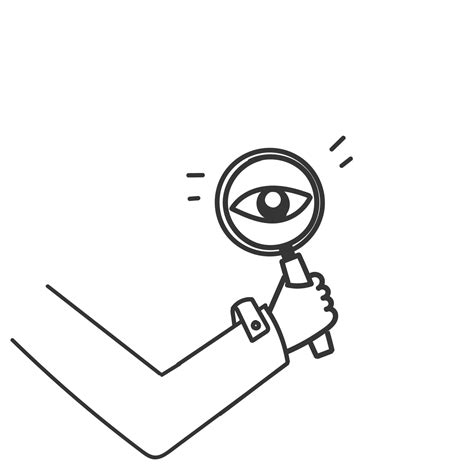 Hand Drawn Doodle Magnifying Glass Eye Illustration Vector 16075502