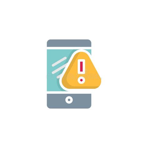 Smartphone Alert Notification Flat Icon Stock Vector Illustration Of Mark Exclamation 162910922
