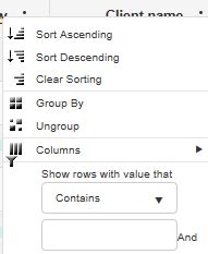 Javascript Remove The Sorting Options From The Telerik RadGrid Context Header Menu Stack