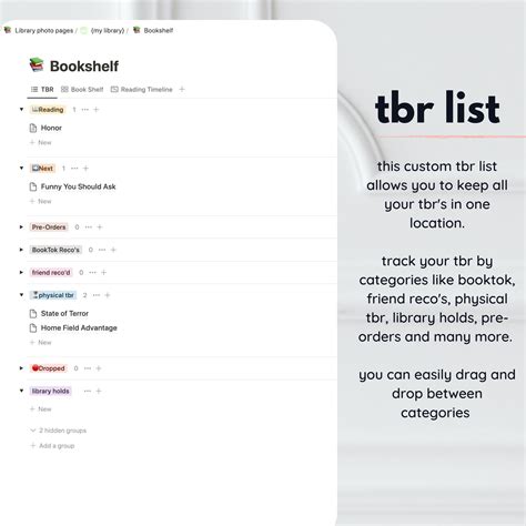Book Tracker Notion Template Notion Bookshelf Notion Aesthetic Notion