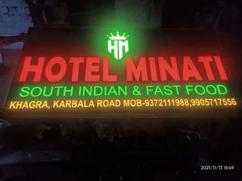 Hotel Led Glow Sign Board Letter Material Acrylic Size 6x3 At ₹ 500