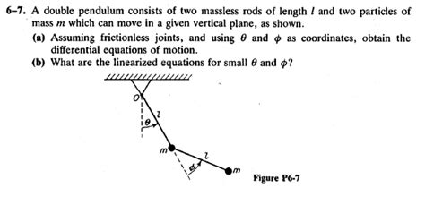 Solved A Double Pendulum Consists Of Two Massless Rods Of Chegg
