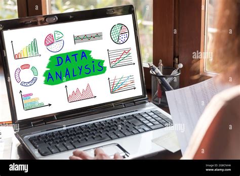 Laptop screen showing data analysis concept Stock Photo - Alamy