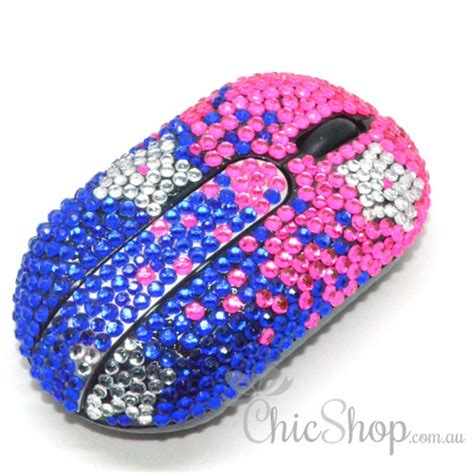 Pink Blue Wireless Crystal Computer Mini Mouse