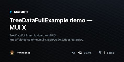 Treedatafullexample Demo Mui X Stackblitz
