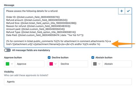 sending ticket comments and or attachments to approvers with the