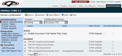 Domain Configuration List Domain Configuration List