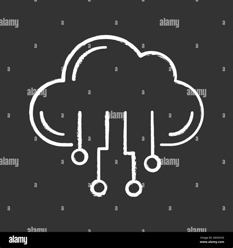 Cloud Computing Chalk Icon Data Cloud Cloud Network Big Data Database Artificial