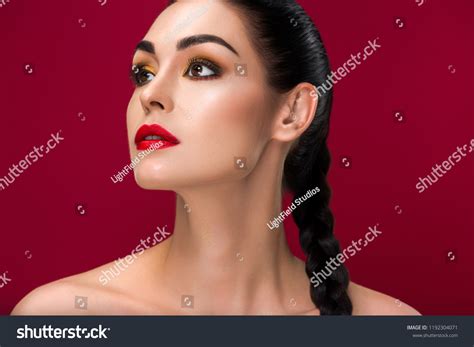 Beautiful Naked Brunette Girl Looking Isolated Stock Photo Shutterstock
