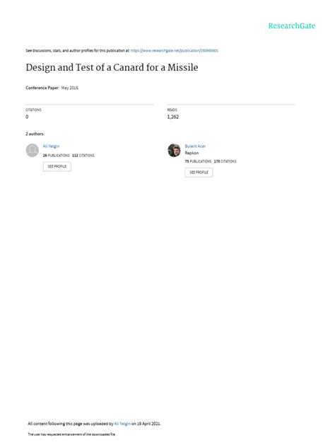 Design And Test Canard Control For A Missle Pdf Missile Stress