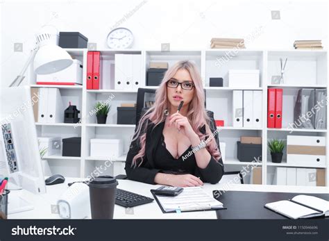 Sexy Office Manager Working Desk Stock Photo 1150946696 Shutterstock