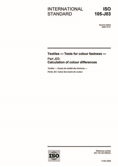 ISO J Textiles Tests For Colour Fastness Part J Calculation Of Colour