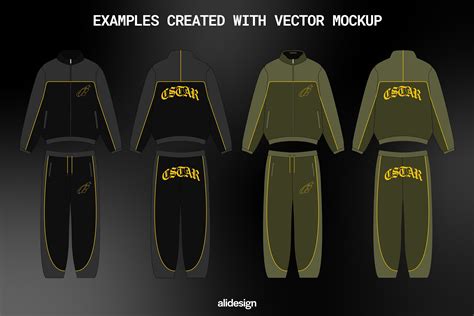 Streetwear Zip Up Tracksuit Vector Mockup Streetwear And Fashion Tech