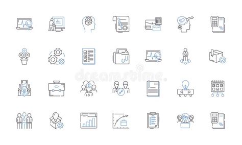 decision science line icons collection analytics data optimization algorithms prediction