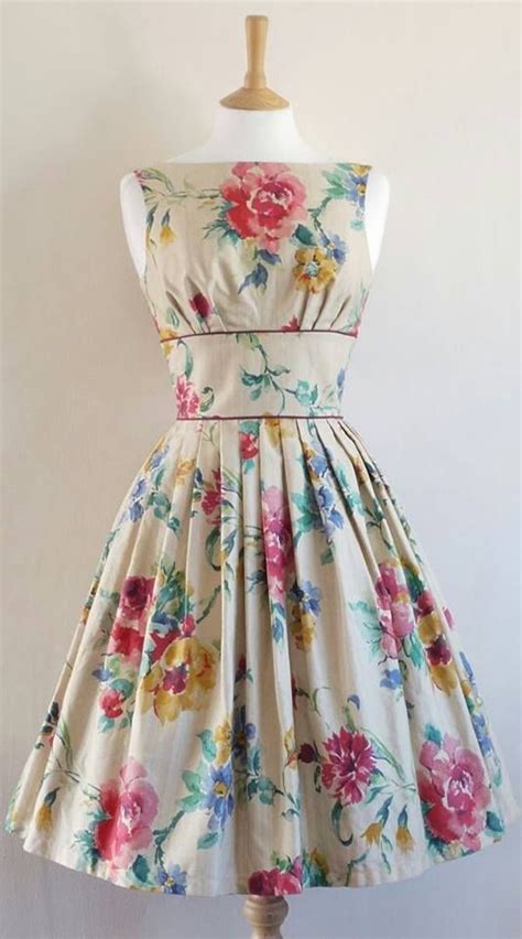 Flower Fashion Vintage Dresses Printed Prom Dresses