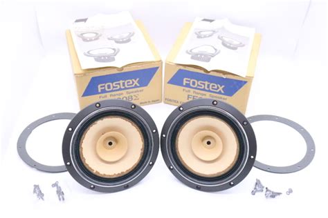 【やや傷や汚れあり】【ト石】 ② Fostex フォステクス Fe208es ペア フルレンジスピーカー 2点セット 箱、取扱説明書 付き
