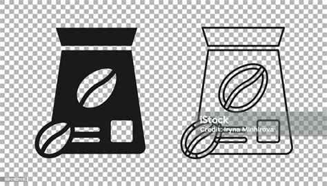 透明な背景に隔離されたコーヒー豆のアイコンのブラックバッグベクトル いっぱいになるのベクターアート素材や画像を多数ご用意 いっぱいに