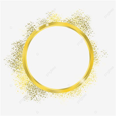 Moldura De Círculo De Ouro Brilhante Brilho PNG Ouro Cintilante
