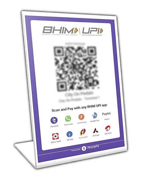 Acrylic X Inch Qr Code Stand For Used For Scanning Of Payments At