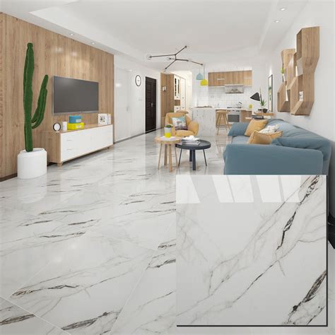 China 600x600 Lobby Floor Living Room White Carrara Marble Tile China