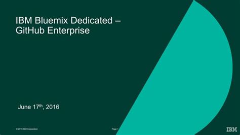 ibm bluemix dedicated github enterprise ppt