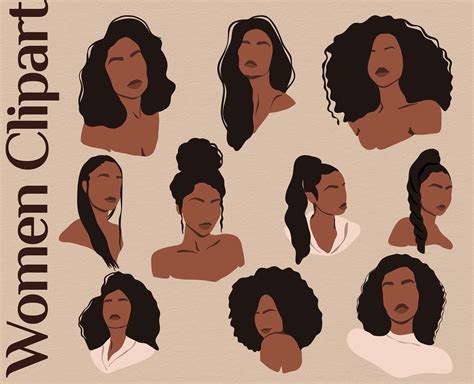 Black Girl Clipart Black Woman Clipart Black Fashion Girl Etsy