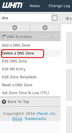 ServerFreak Technologies Sdn Bhd How To Delete A DNS Zone In WHM