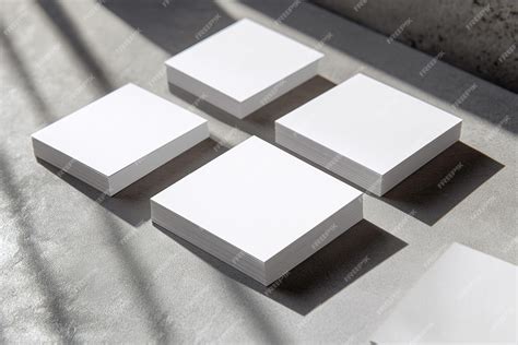 Minimalist Design Mockup Featuring Blank White Paper Stacks And Cards