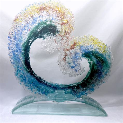 Glass Wave Sculpture Etsy