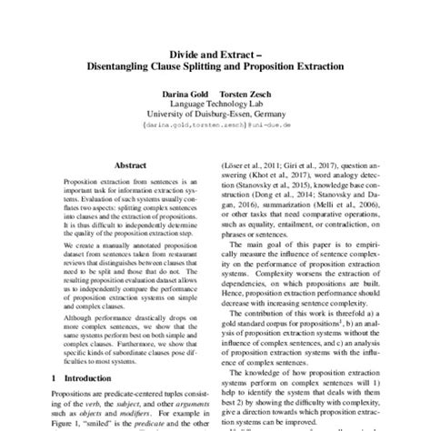 Divide And Extract Disentangling Clause Splitting And Proposition
