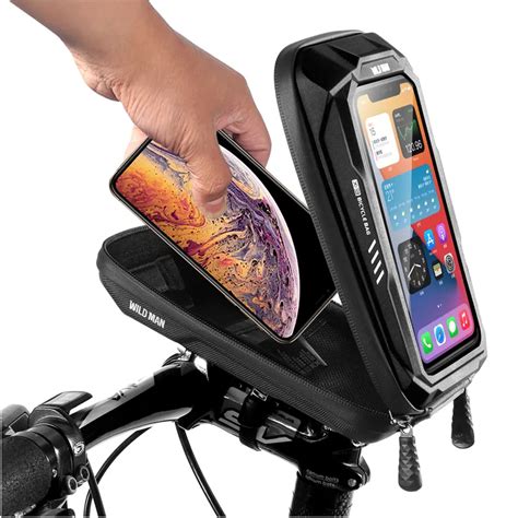 Touch Screen Bike Mount Wild Man Bike Phone Bag Hard Shell Top Tube Bag With Touch Screen