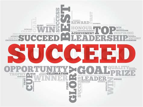 Succeed Word Cloud Stock Vector Colourbox