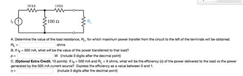 Solved A Determine The Value Of The Load Resistance R L Chegg
