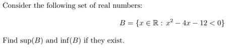 Solved Consider The Following Set Of Real Numbers Chegg