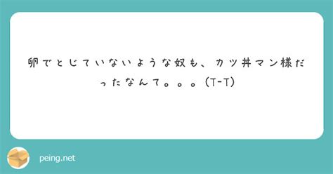 卵でとじていないような奴も、カツ丼マン様だったなんて。。。t T Peing 質問箱