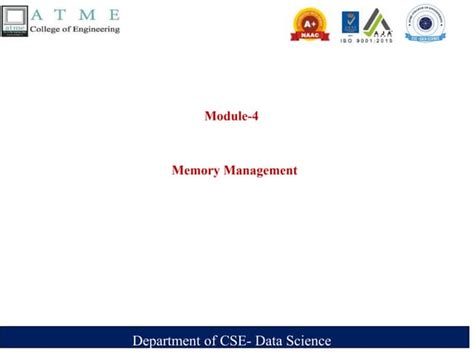 Operating Systems Module 4memory Managementpptx