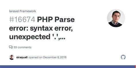 Php Parse Error Syntax Error Unexpected Expecting And Or Variable Tvariable In Laravel