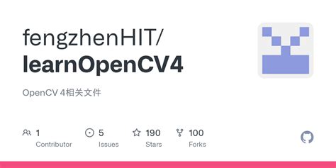 GitHub fengzhenHIT learnOpenCV OpenCV 相关文件