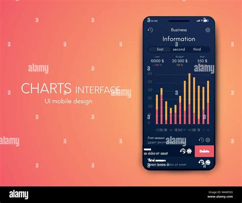 Mobile Application Interface Ui Design Vector Illustration Stock