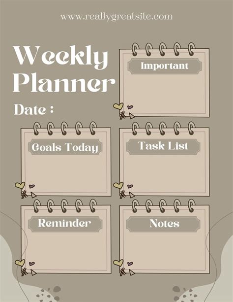 Page 2 Free Custom Printable Aesthetic Planner Templates Canva