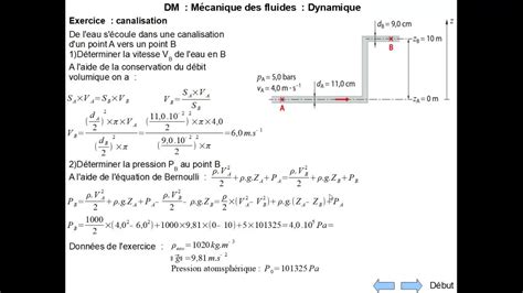 Bernoulli Exercice Type Canalisation Youtube