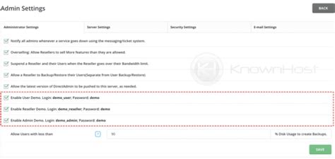 How To Enable DirectAdmin Demo Mode KnownHost