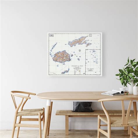 1938 Map Of Fiji Islands Topographic And Nautical Map Showing Islands