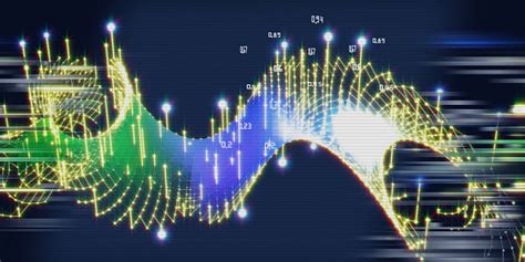물결 모양의 색상 그리드와 어두운 에 흐릿한 선추상 다각형 분석 배경 빅 데이터 비즈니스 과학 및 기술 배너 감정에 대한 스톡 벡터 아트 및 기타 이미지 Istock