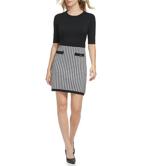 Karl Lagerfeld Paris Jewel Neckline 34 Sleeve Sheath Dress Dillards
